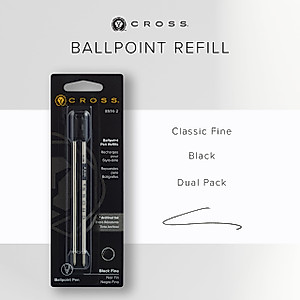 Cross Ballpoint Pen Refill - Black - Fine - Dual Pack