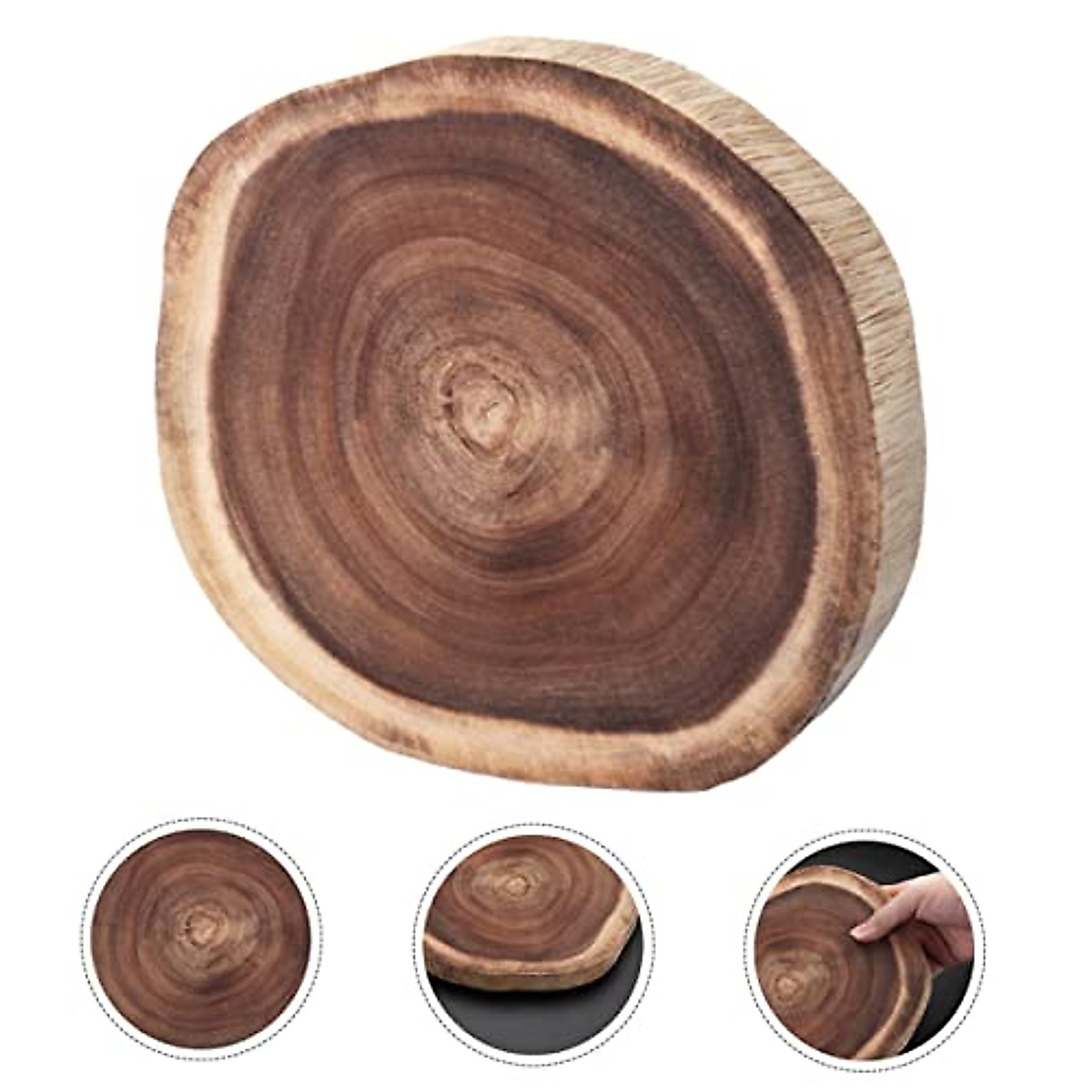 BESTonZON 2 Pcs Wooden Chopping Board Cutting Board Round Cutting Board Charcuterie Cheese Wood Cutting Board Fruit Cutting Board Kitchen Cutting Board Fruit Choppinng Mat Kitchen Board Log