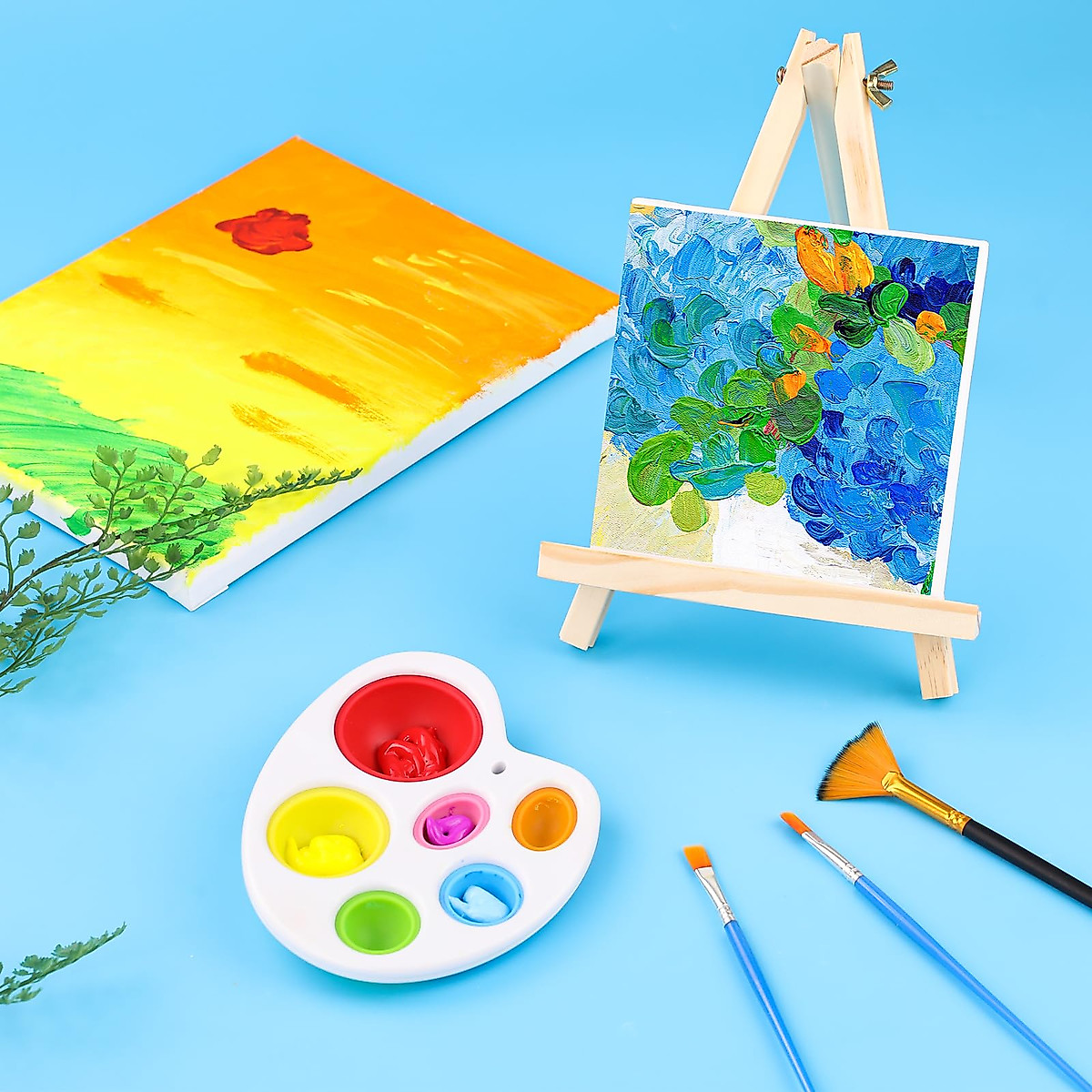 26 Pack 9 Inch Wood Easels, Easel Stand for Painting Canvases, Art, and Crafts, Tripod, Painting Party Easel, Kids Student Tabletop Easels for Painting, Portable Canvas Photo Picture Sign Holder