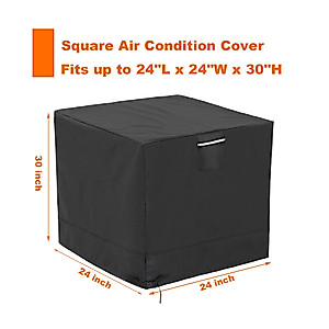 Air Conditioner Cover for Outside Units, Waterproof Heavy Duty Outdoor Square Air Condition Covers Durable AC Cover Fits up to 24 x 24 x 30 inches