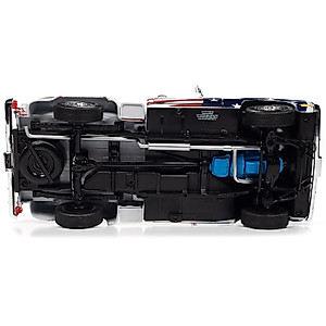 1980 D150 Adventurer Pickup Truck White with American Flag Graphics and Red Interior 1/18 Diecast Model Car by Auto World AW310