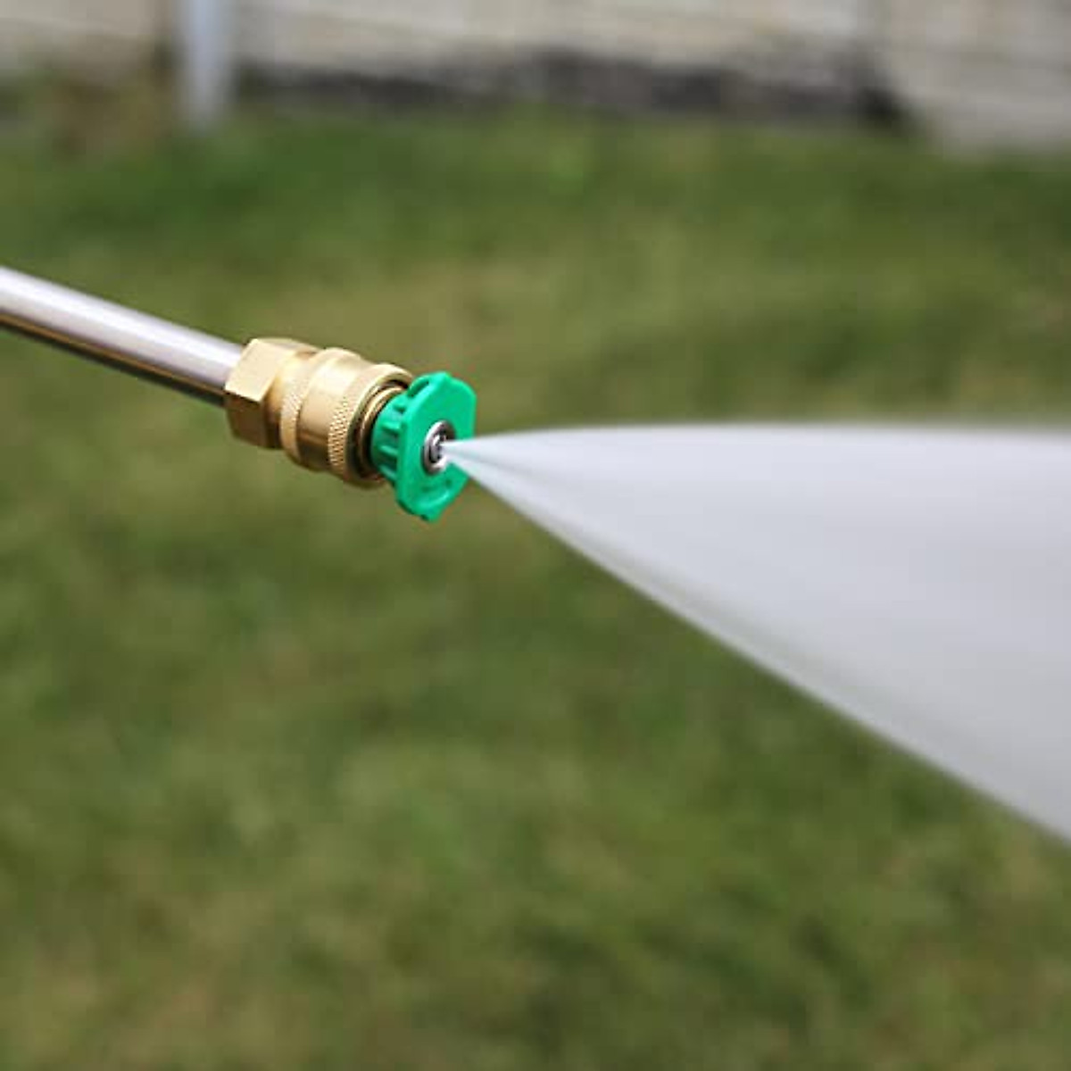 Clean Strike Professional Spray Nozzles, Green 25-Degree Spray Tips with 1/4 Inch Quick Connect Fitting, 4.5 Orifice and Pressure Washer Rated 6200 PSI, 5-Pack