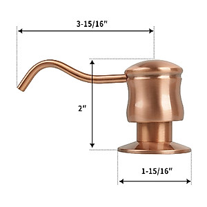 Copper Kitchen Faucet with Soap Dispenser, Single Handle Solid Brass High Arc Pull Down Sprayer Head Kitchen Sink Faucets with Deck Plate