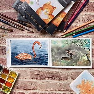 tumuarta Square Watercolor Paper Pad, 100% Cotton, 8x8", 140 LB, 300 GSM, 20 Sheets, Cold Press, Acid Free, Mixed Media Sketch Books for Watercolors, Acrylic, Gouache and Dry Media