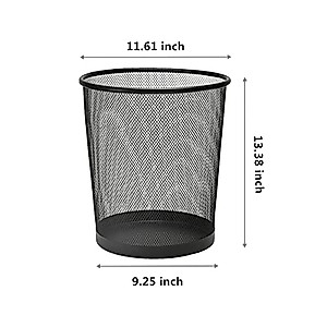 SHSYCER Black Mesh Trash Cans, 10-Pack 6 Gal Mesh Office Trash Can, Open Metal Wire Wastebaskets, Waste Basket Trash Can for Near Desk,Recycling Garbage Container Bin for Office, Home,School