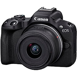 Canon EOS R50 4K Video Mirrorless Camera with RF-S 18-45mm f/4.5-6.3 is STM Lens and 20 Essential Accessories for Content Creators (Renewed), Black