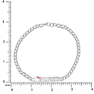 Hello Kitty Sanrio Personalized Curb Bracelet 7" - Sterling Silver Custom Bracelet Officially Licensed