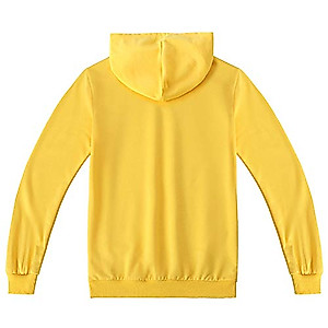 amropi Boy's Tracksuit Pullover Hoodie Jogging Pants Set 2 Pieces Sweatsuit (Yellow,8-9Years)