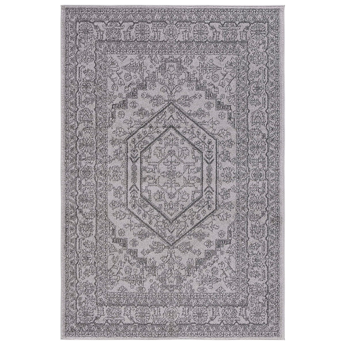 Safavieh Adirondack Collection Area Rug - 10' x 14', Light Grey & Dark Grey, Oriental Medallion Design, Non-Shedding & Easy Care, Ideal for High Traffic Areas in Living Room, Bedroom (ADR108C)