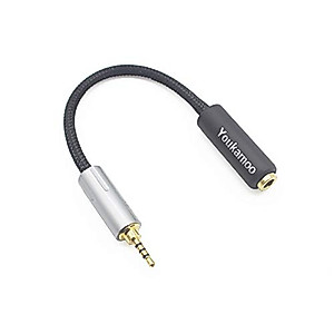Youkamoo [ 2.5mm Male ] 2.5mm Male to 4.4mm Female 8 Core Silver Plated Headphone Earphone Audio Adapter Cable New in Box 2.5mm Balanced to 4.4mm Balanced [ 4.4mm Female ]