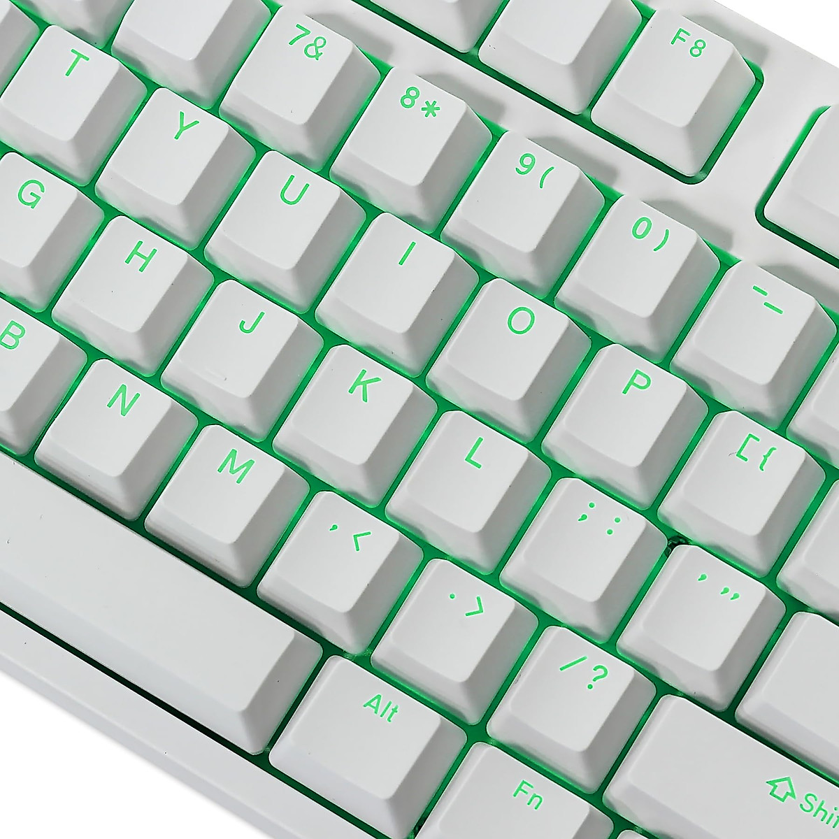 Happy Balls PBT Keycaps Backlit Cherry MX Keycap Set Doubleshot OEM Profile Key Caps for MX Switches Mechanical Keyboards (White Keyset)