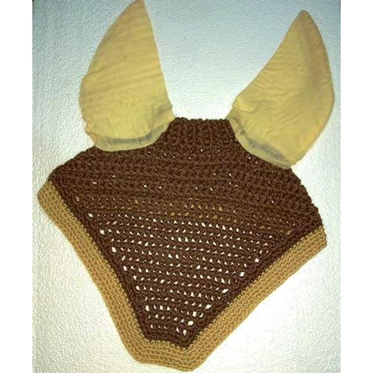 A C Horse Ear Net Crochet Fly Veil Equestrian Fly Bonnet/Veil/mask Standard Size