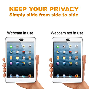 IMMINENT SECURITY Webcam Cover Slide - Ultra Thin with Strong Adhesive - Web Camera Cover Fits Most Devices - Protect Your Privacy (Black, Pack of 3)