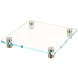 6 x 6-Inch Complete Sign System, Green Edge Acrylic Plates, Stainless Steel Standoff Screws