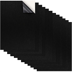 Black Felt Sheets with Adhesive Backing - 12Pcs Sticky Felt Sheets Adhesive Backed Craft Supply Box Liner Jewelry Furniture Felt Fabric Sheets - A4 Size Art Craft Felt Sheets Adhesive Felt Sheets