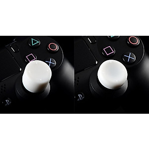 Ambertown Pack of 8 pcs Analog Controller Gamepad Raised Antislip Thumb Stick Grips Thumbsticks Joystick Cap Cover for PS5, PS4, PS3, Switch Pro, Xbox one, Xbox 360, Wii U, PS2 Controller (White)