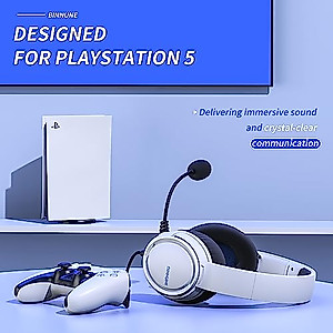 BINNUNE Gaming Headset with Mic for PS5 Xbox Series S|X PS4 Xbox One PC Switch, Wired Audifonos Gamer Headphones with Microphone Playstation 4|5 Xbox 1