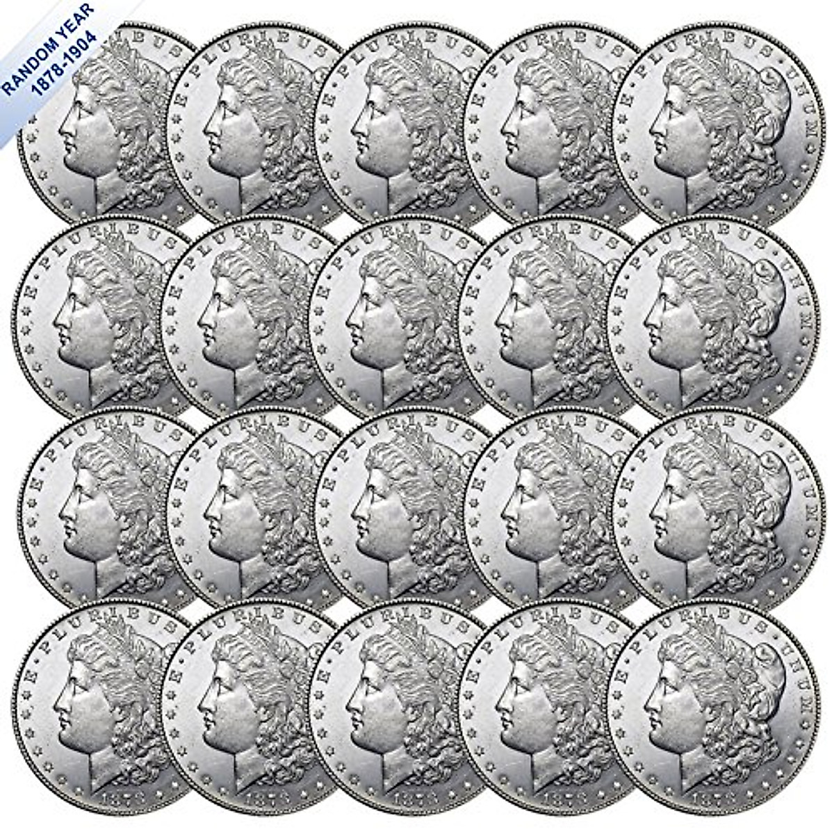 (1878-1904) Morgan Silver Dollar (BU) Twenty Coins Brilliant Uncirculated