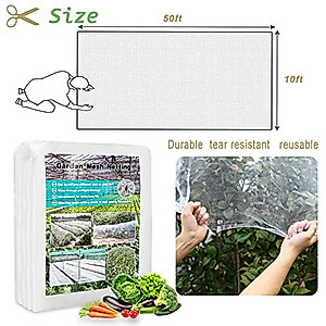 GonLei Garden Netting 10 * 50 FT Ultra Fine Garden Mesh Netting Protection Net Plant Cover Screen Vegetable Row Cover,Blueberry Netting Shrubs Fruits Tree Flowers Garden Screen Barrier Net