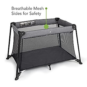 Child Craft Metro Playard, Lightweight Portable Crib with Removeable Baby Bassinet, Travel Crib Includes Convenient Carry Bag and Backpack Style Straps, Black