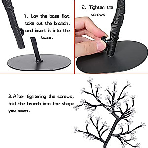 pete mici Cherry Blossom Tree Lights 17 inch 40LED Tabletop Bonsai Tree Lights USB Powered Cherry Blossom Flower Lamp Fairy Light Tree for Bedroom Home Decoration (Warm White)