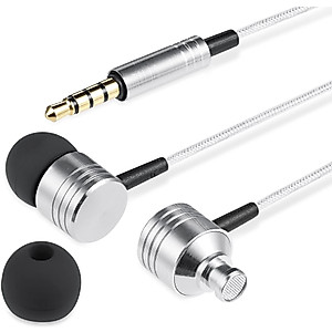 Betron B650 Earphones Wired Headphones in Ear Noise Isolating Earbuds with Microphone and Volume Control Powerful Bass Driven Sound, 10mm Large Drivers