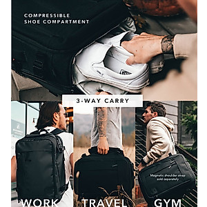 Here & Now Supply Travel Laptop Backpack for Men & Women | Casual Large Water Resistant Anti-Theft Hiking Backpack suited for Outdoors and Indoor use with Duffle Bag Strap | Black (Onyx)