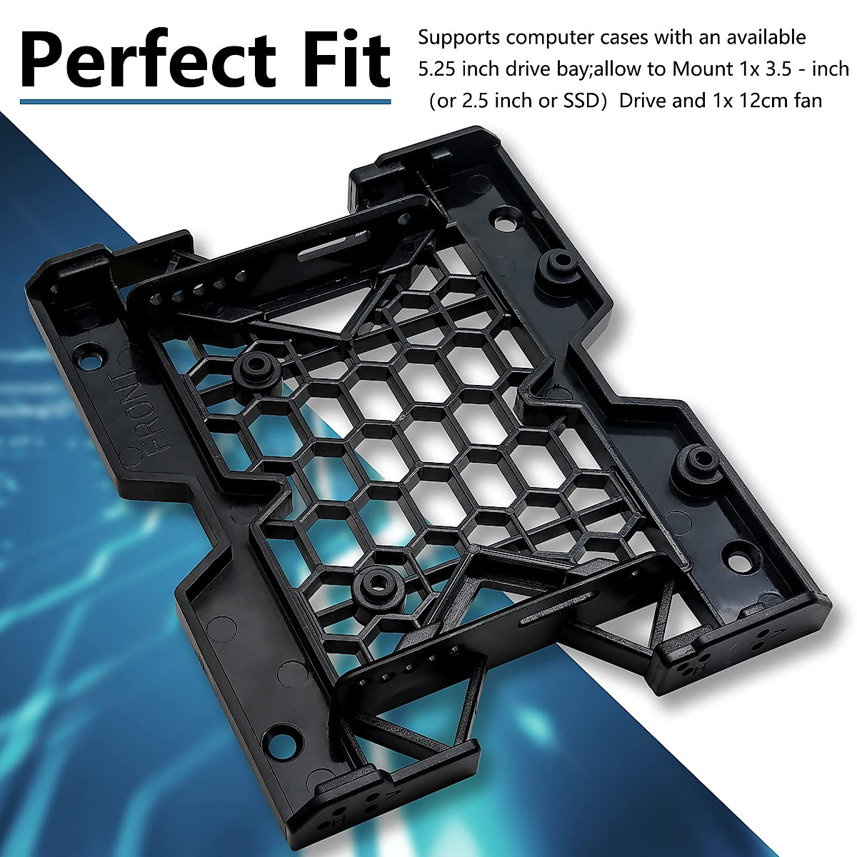 Uenhoy 4 Pcs 2.5“ or 3.5” to 5.25“ SDD HDD Mounting Bracket, Hard Disk Drive Bays Holder Adapter Computer Case Adapter for PC