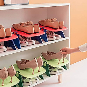DOITOOL Shelf Bracket Shelf Bracket 2pcs Shoe Slots Rack Organizer Adjustable Shoe Stacker Space Saver Shoe Rack Holder for Closet Organization Holder Shoe Storage Rack Shoe Storage Rack