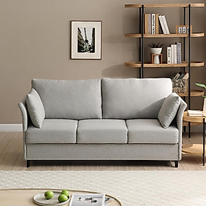 Asifom Mid Century Modern Sofa 3 Seat Couch Sofa 65.35" W Deep Seat Couch for Living Room, 3 Person Seater Fabric Couch Sofa Comfy Sofa Bed Couch Sleeper Sofa for Apartment Bedroom