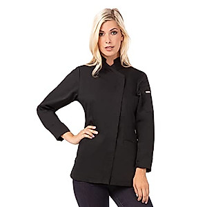Chef Works Women's Marrakesh V-Series Chef Coat, Black, Large