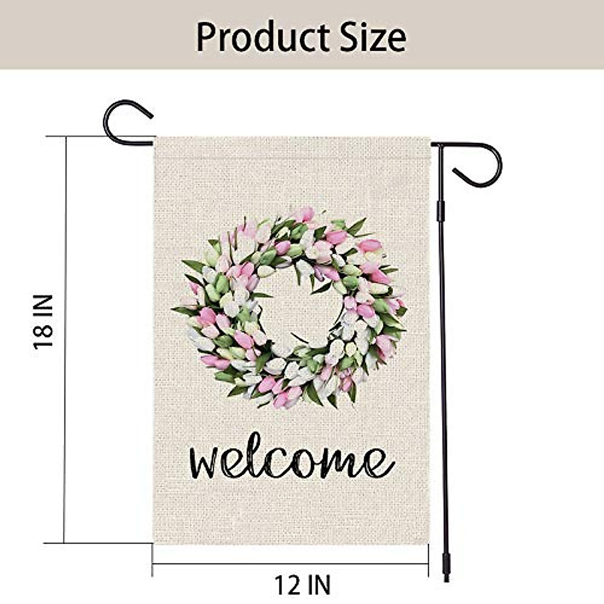 Outdoor Garden Flag, Welcome Garden Flag 12 x 18 Inch, Garden Flag Banner Flag, Garland-The maximum width of the flag used for outdoor garden lawns is 12.5 inches