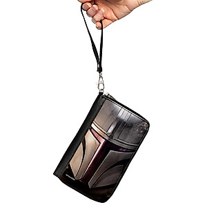 Buckle-Down Women's PU Zip Around Wallet Rectangle-Star Wars The Mandalorian, 7.5"x4.5"