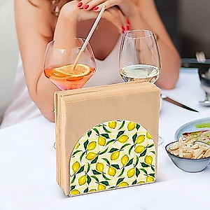 Napkin Holder, Clear Acrylic Paper Napkin Holders Tropical Plant Lemon Tissue Box Dispenser Stand Tabletop Space Saver Upright Napkin Towel Holders for Kitchen Restaurant Home Decor