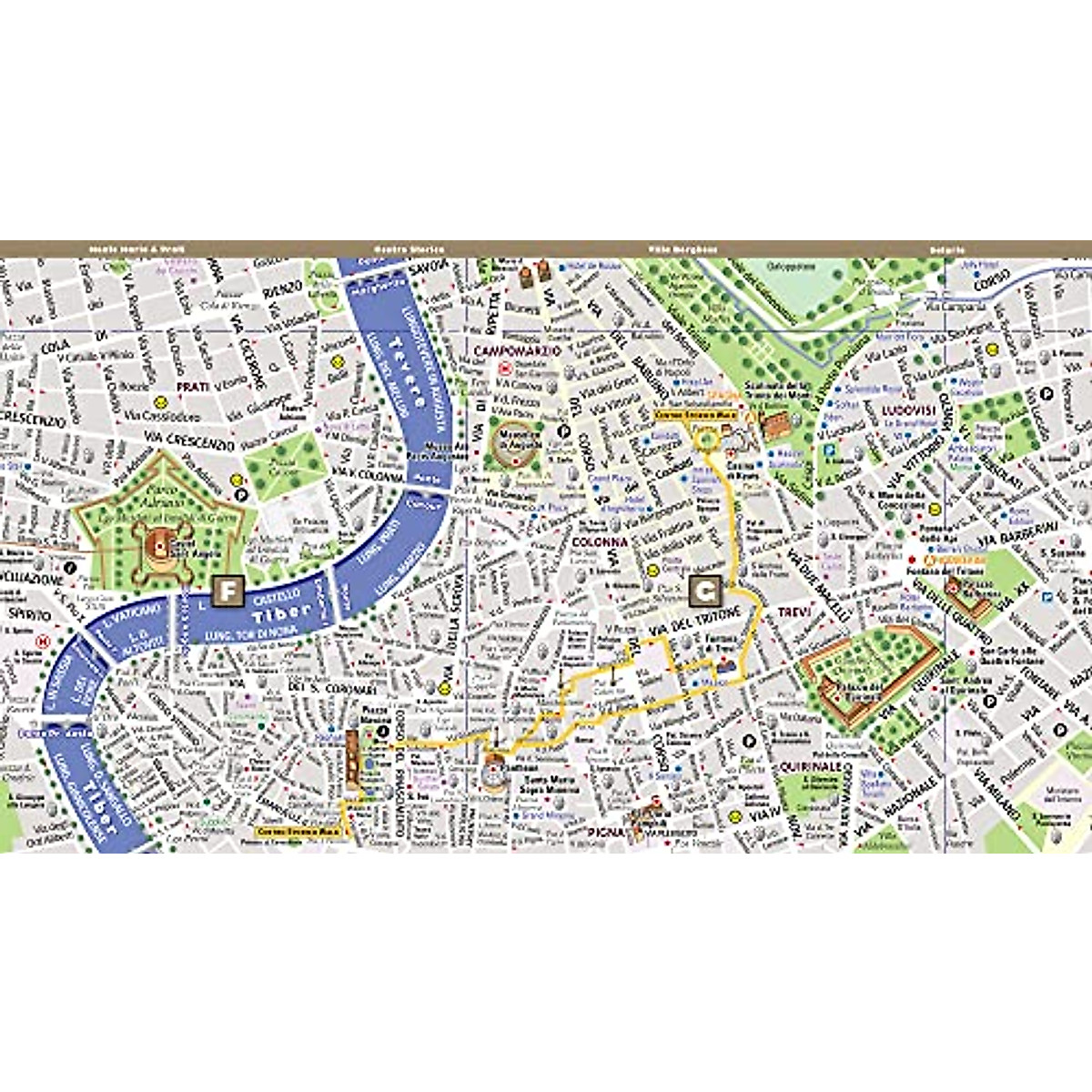 StreetSmart® Rome Map by VanDam –– Laminated, pocket sized City Center folding street and subway map to Rome, Italy with all attractions, museums, ... ... (English, Italian and German Edition)