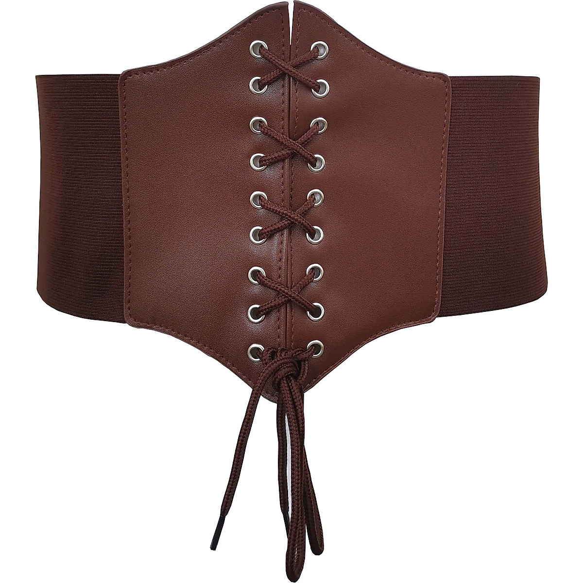 HOEREV Elastic Wide Band Elastic Tied Waspie Corset Waist Belt,XX-Large,Black