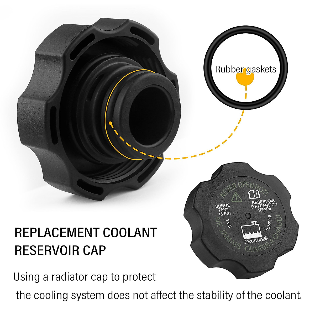 carleef Car Radiator Coolant Reservoir Cap,Replaces OEM#15075118 Radiator Cover for Old Radiator,Car Accessories Radiator Covers Compatible with Chevy Pontiac Buick GMC Cadillac Saturn