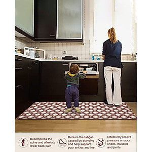 Artnice Kitchen Rugs, Kitchen Rug Set 2 Piece Kitchen Runner Rug Kitchen Floor Mat, Cushioned Anti Fatigue Kitchen Mat Non Skid Waterproof 0.47" Comfort Standing Kitchen Rug, 20"x31.5"+20"x47.2"