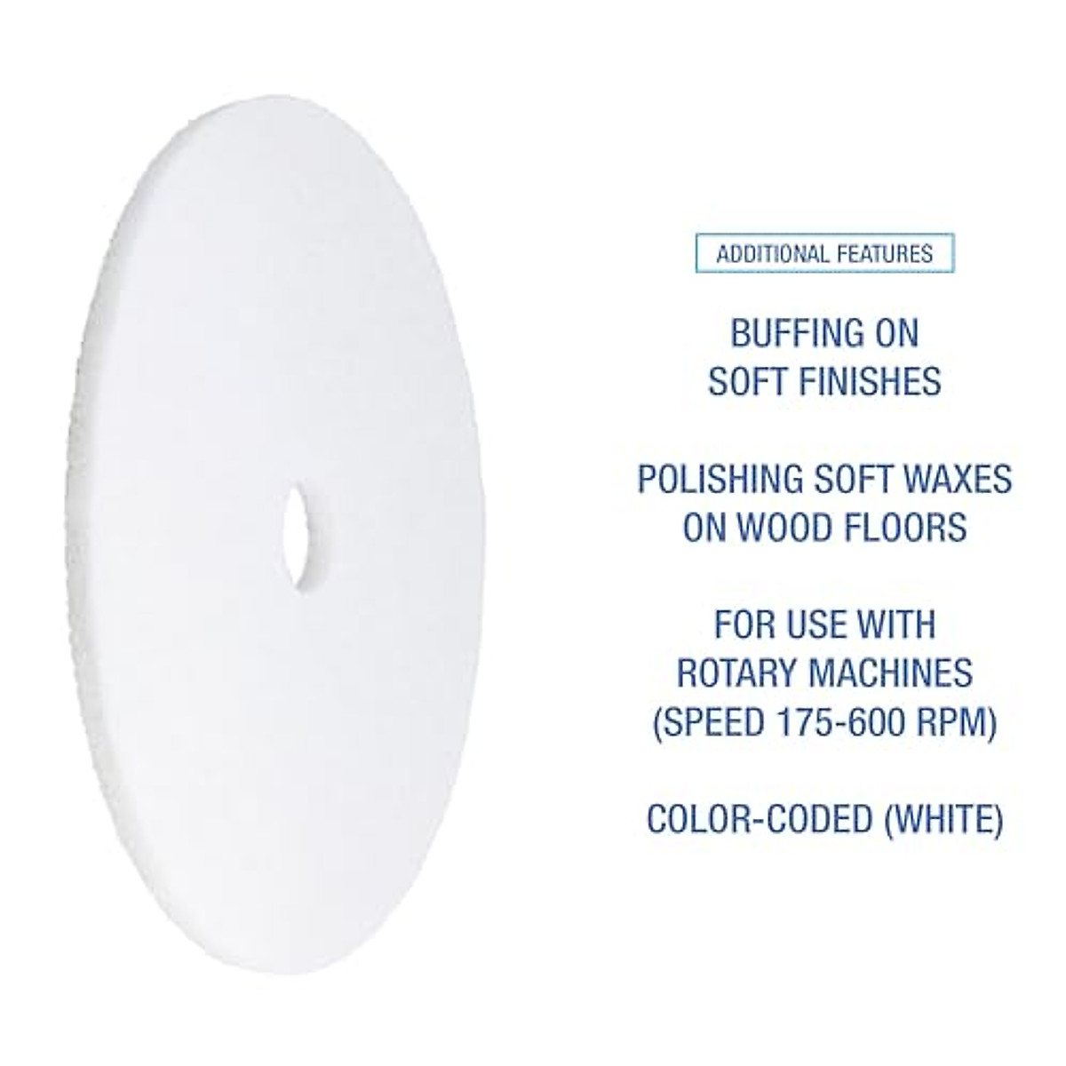 Boardwalk BWK4024WHI 24 in. Polishing Floor Pads - White (5/Carton)
