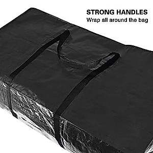 Fixwal XXL Moving Bags Jumbo Extra Large Heavy Duty Storage Bags Moving Totes Alternative to Moving Boxes, Stronger Straps Strong Handles & Zippers, Storage Totes for Clothes, Comforters (Black-3 Set)