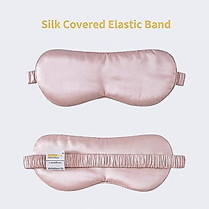 ZIMASILK 100% 22 Momme Pure Mulberry Silk Sleep Mask,Filled with 100% Mulberry Silk,Silk Wrapping Strap- Super Soft & Comfortable Sleep Eye Mask for Sleeping (Light Plum)