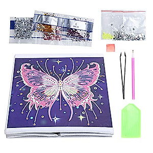 Yosoo Diamond Painting Storage Box, DIY Diamond Painting Organizer Butterfly Pattern Decor Foldable Storage Box Household Desktop Case