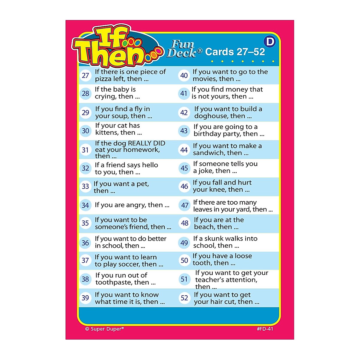 Super Duper Publications | If… Then… Fun Deck | Logical Thinking and Problem Solving Skills Flash Cards | Educational Learning Materials for Children