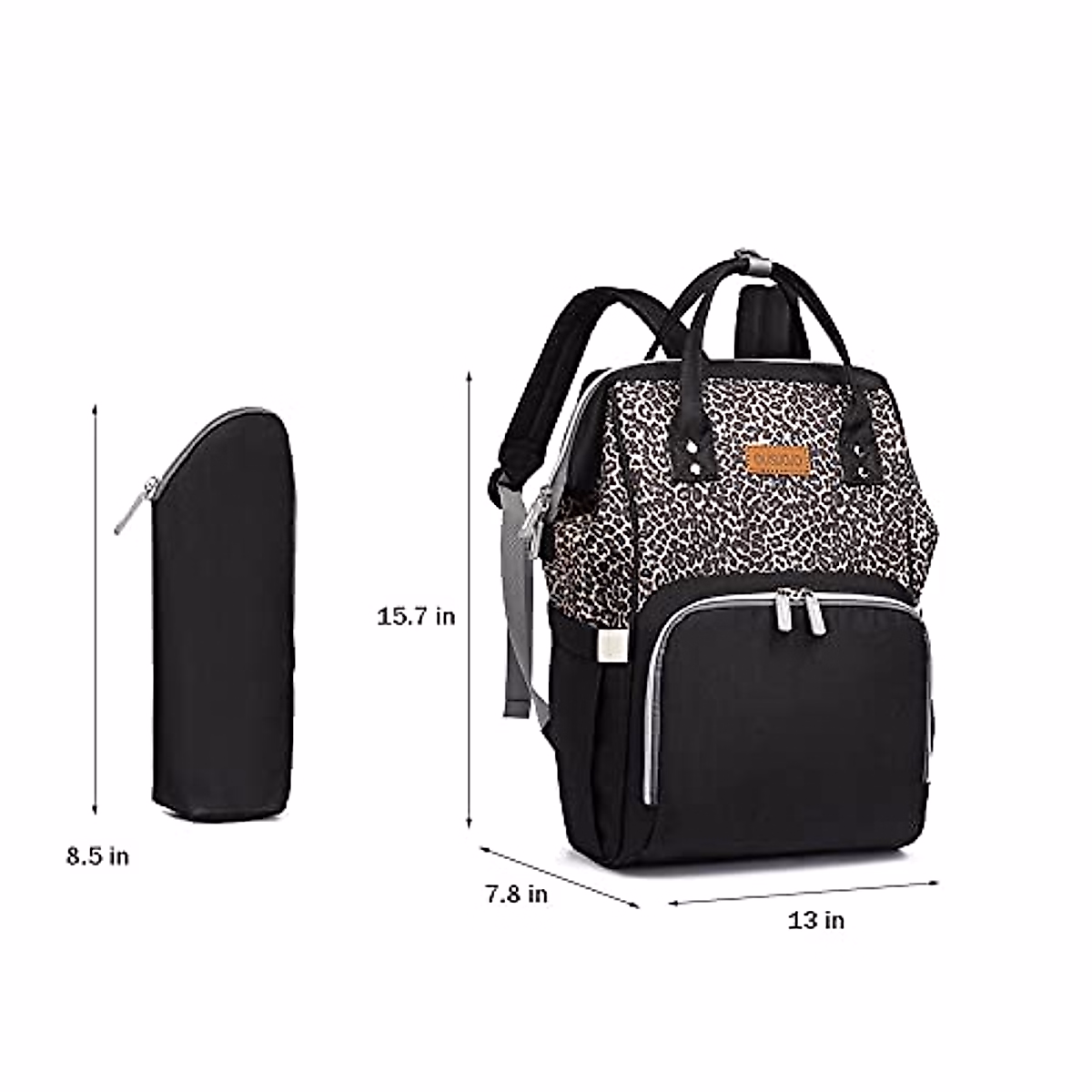 OUSIJOJO Diaper Bag Backpack Diaper Bags for Baby Girl Boy Baby Diaper Changing Backpacks Maternity Diaper Bags Cheetah Print Nappy Bag,Leopard