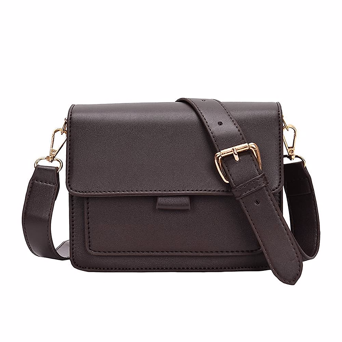 AMHDV Small Crossbody Bag for Women Retro Shoulder Bag Square Purse Handbag Fashion Flap bag (02-coffee)