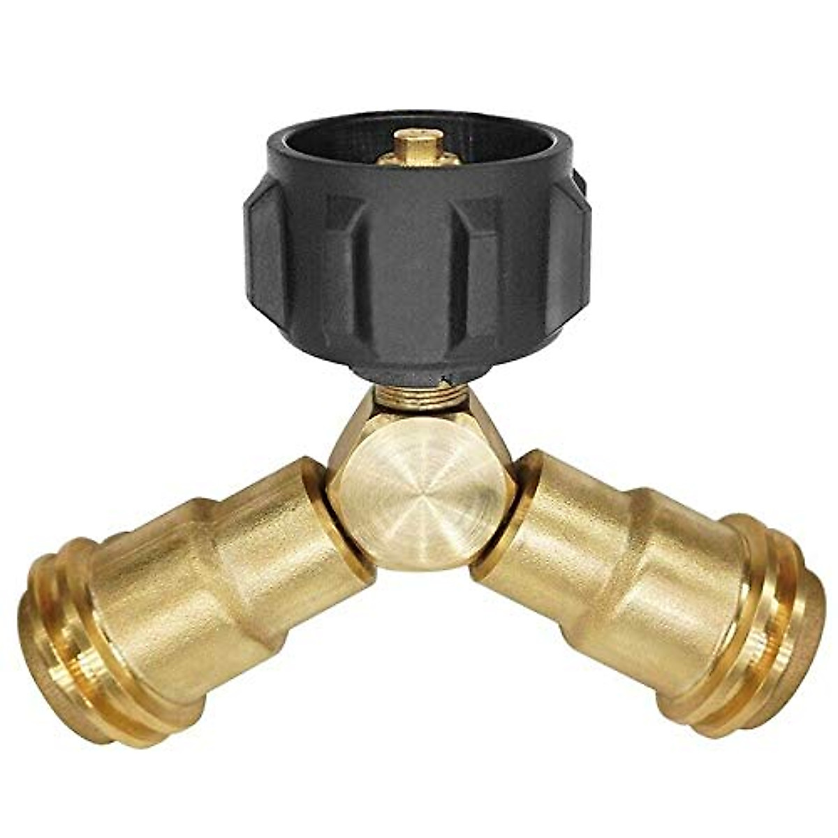 Propane Splitter with Check Valves, 2 Way Propane Tee Adapter Will Lets You Run a Camp Stove (Propane), Camp Grill, 2 Burner Stove, Griddle, Gas Grill, Roadtrip Grill, Propane Heater, Propane Stove