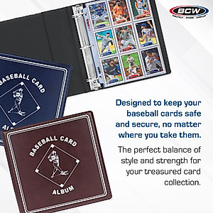 BCW Supplies Baseball 3" Album - Burgundy | Premium Durable Binder for 90 Baseball Cards Heavy-Duty D-Ring, Lasting Durability, and Classic Display | Ideal for Collectors, Storage, and Card Protection