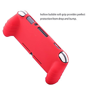 YoRHa Handle Grip Soft Silicone Rubber Protective Cover Case (Red) x 1 for Nintendo Switch Lite [9.2019 Slim Model]