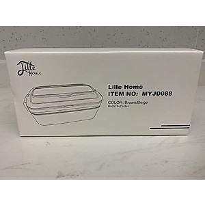 Lille Home Stainless Steel Bento Lunch Box for Adults, 34oz Portable Food Container with Lunch Bag and Utensils, Ideal for Meal Prep and On-the-Go (Brown)