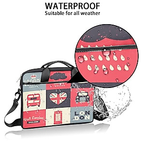 London Symbols Laptop Computer Bag Waterproof Shoulder Messenger Bag 13-15 inch Durable Laptop Tote Bag with Shoulder Strap Handle Lightweight Crossbody Briefcase